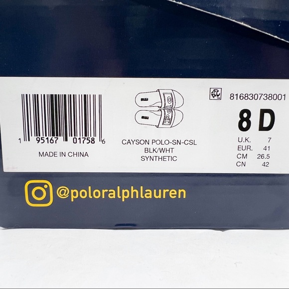 Polo Ralph Lauren | Shoes | Polo Ralph Lauren Cayson Logo Pool Slide ...